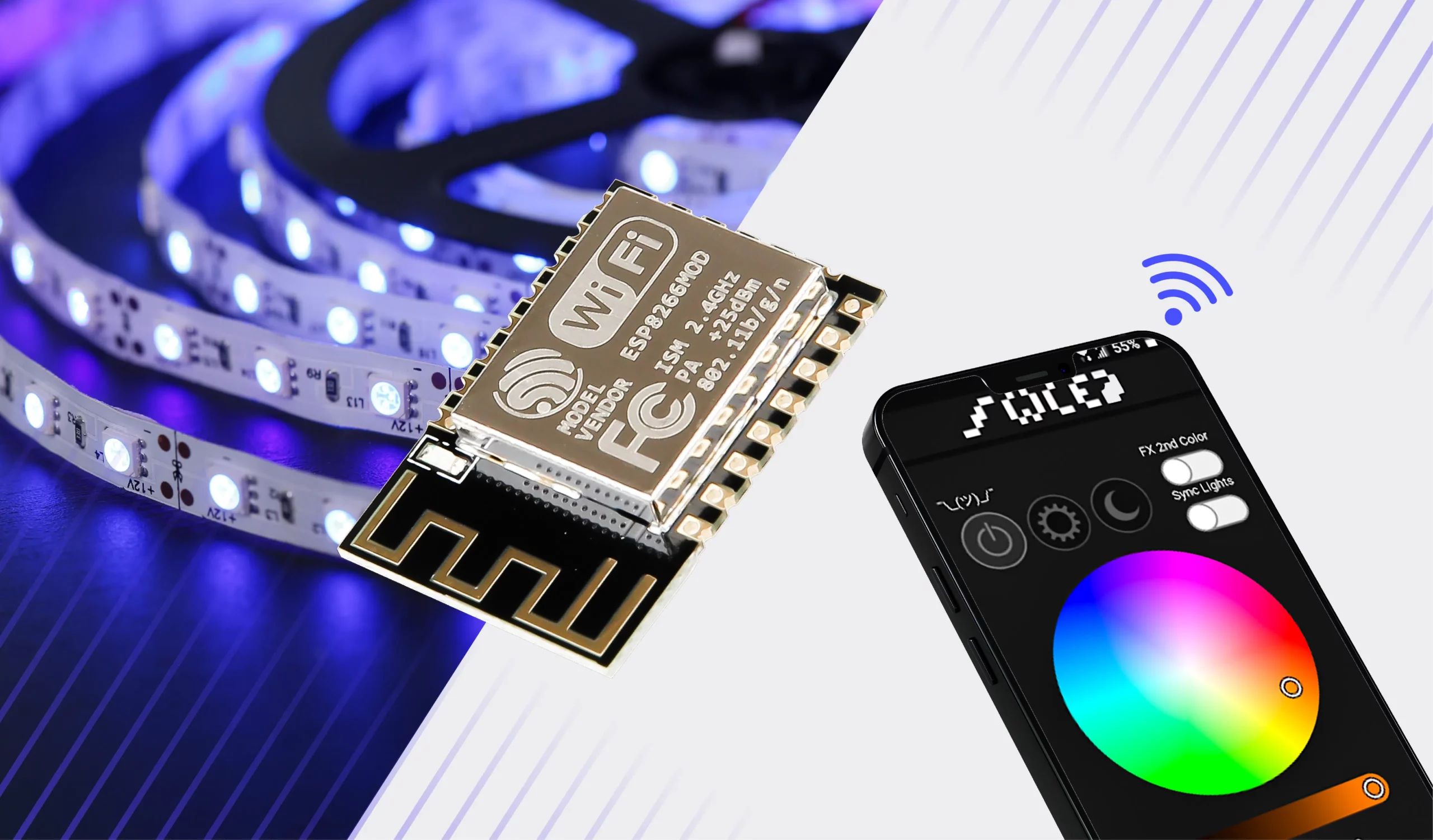 راه‌ اندازی ال ای دی برنامه پذیر WS2812B با ESP8266 و اپلیکیشن WLED ...